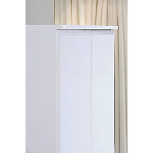 HODEDAH IMPORT Two Door Wardrobe, with Two Drawers, and Hanging Rod, White.