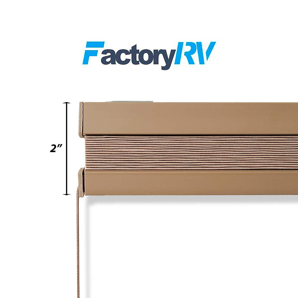 Camper Comfort 50" X 32" Cappuccino RV Pleated Shade | Camper Blinds | RV Privacy Blinds | RV Solar Shade| Motor-Coach Shades