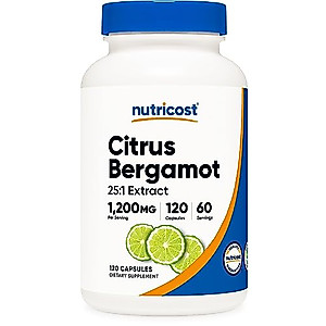 Nutricost Citrus Bergamot Capsules 12,000mg, 120 Capsules - Potent 25:1 Bergamot Extract - 60 Servings, Gluten Free, Vegan Friendly & Non-GMO Supplement