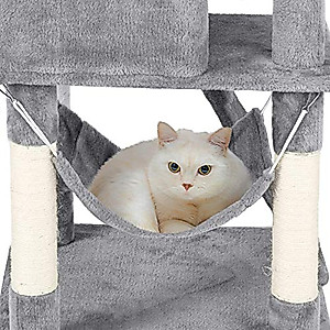 Yaheetech Cat Tree Tower Kitten Condo Scratching Post with Hammock Tunnel 51in