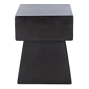 SAFAVIEH Outdoor Zen Black Mushroom Modern Concrete Accent Table
