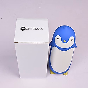 ChezMax Penguin Vacuum Thermos Stainless Steel Water Bottle Travel Mug Flask for Kids Children Student 9.5oz blue