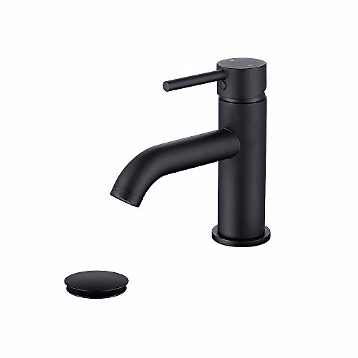 JAKARDA Single Handle Black Bathroom Faucet with Brass Drain Assembly and Escutcheon, Matte Black (Matte Black-JO1)