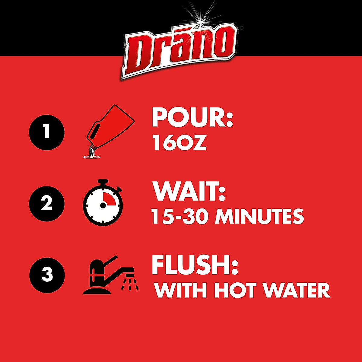 Drano Max Gel Drain Clog Remover and Cleaner for Shower or Sink Drains, Unclogs and Removes Hair, Soap Scum, Blockages, 80 oz