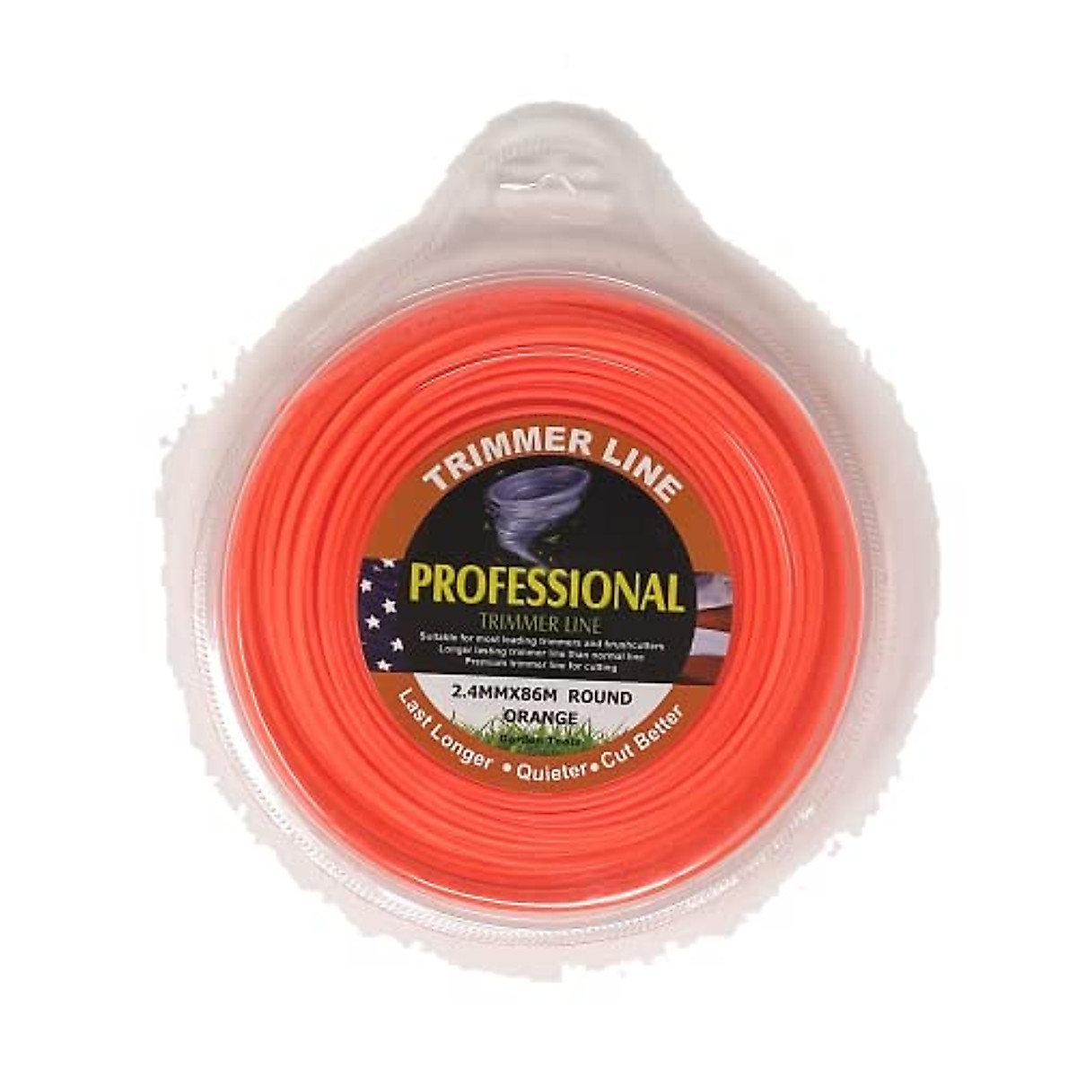 0.105-inch Professional Round Trimmer Line 223-Foot Length, Suitable for Most Trimmer, Brushcutters, Weed Eater and Edger, Commercial Grade for Professional, Longer lasting (0.105 inch x 223 ft)