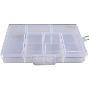 Craft County Small Clear Plastic Organizer – Store Craft Supplies, Beads, and Other Small Items – 6 Compartments