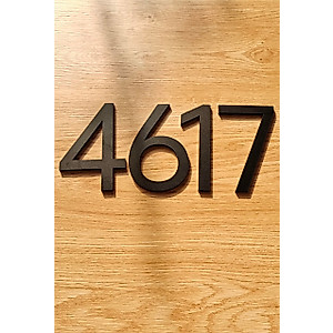 Mailbox Numbers Black - Adhesive House Numbers for Outside, 5 Inch Address Numbers for House Stick on for Apartment Door Farmhouse Mailbox Office Hotel, Frosted Matte Black Acrylic House Number 1