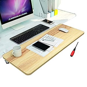 Ergonomic Desk Extender 7 Colors Wooden Keyboard Tray Mouses Platforms - with Steel Foldable K-Bracket - Folds Or Unfolds Easily - Clamp-On - Armrest Shelf Computer Elbow Arm Support