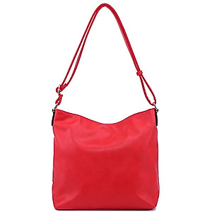 Adjustable Strap Soft Vegan Leather Front Pocket Large Hobo Handbag Crossbody Purse (Stripe - Black/White)