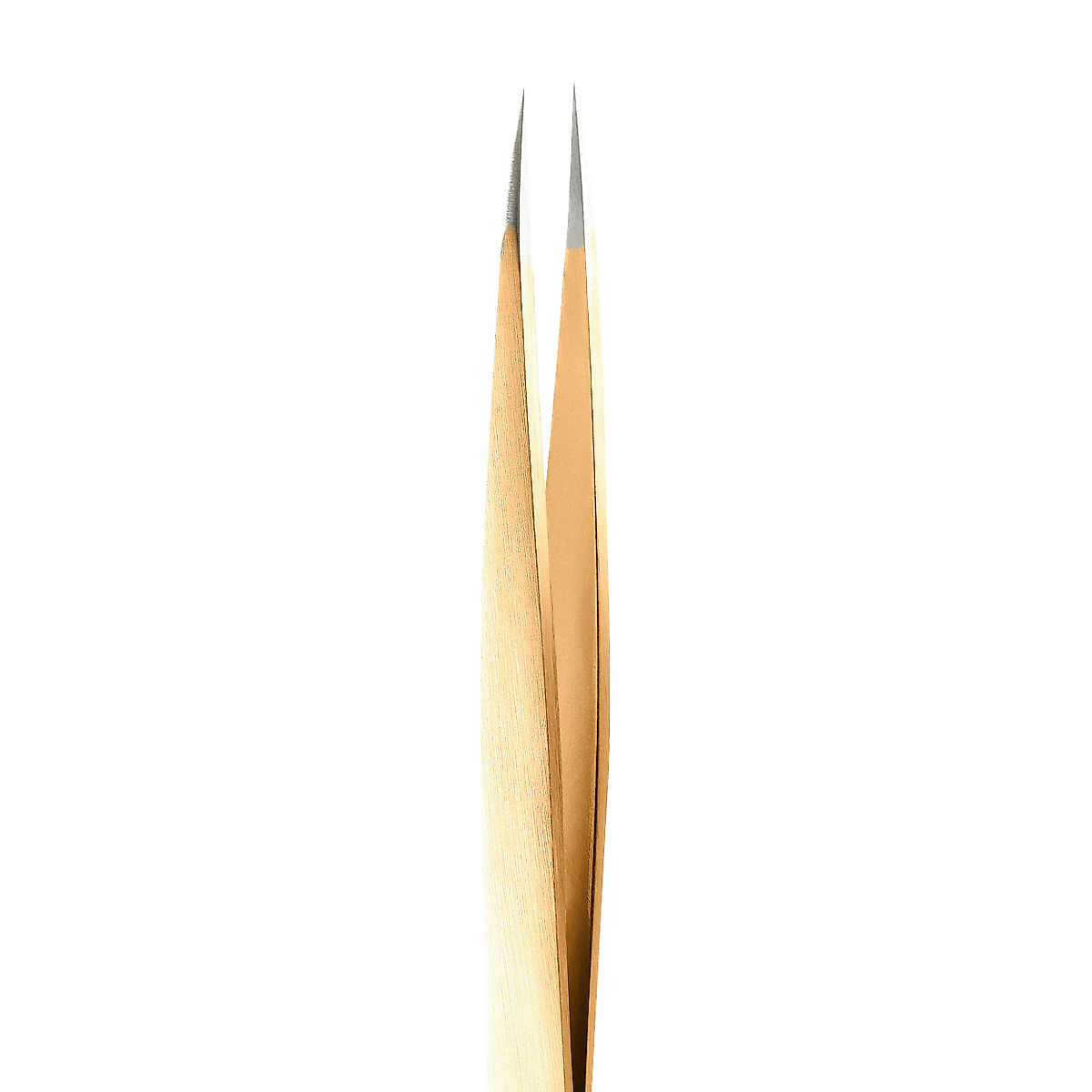 Rubis Stainless Steel Pointed Tweezers for Precise Eyebrows and Hair Removal, 1K003, Made in Switzerland, Gold