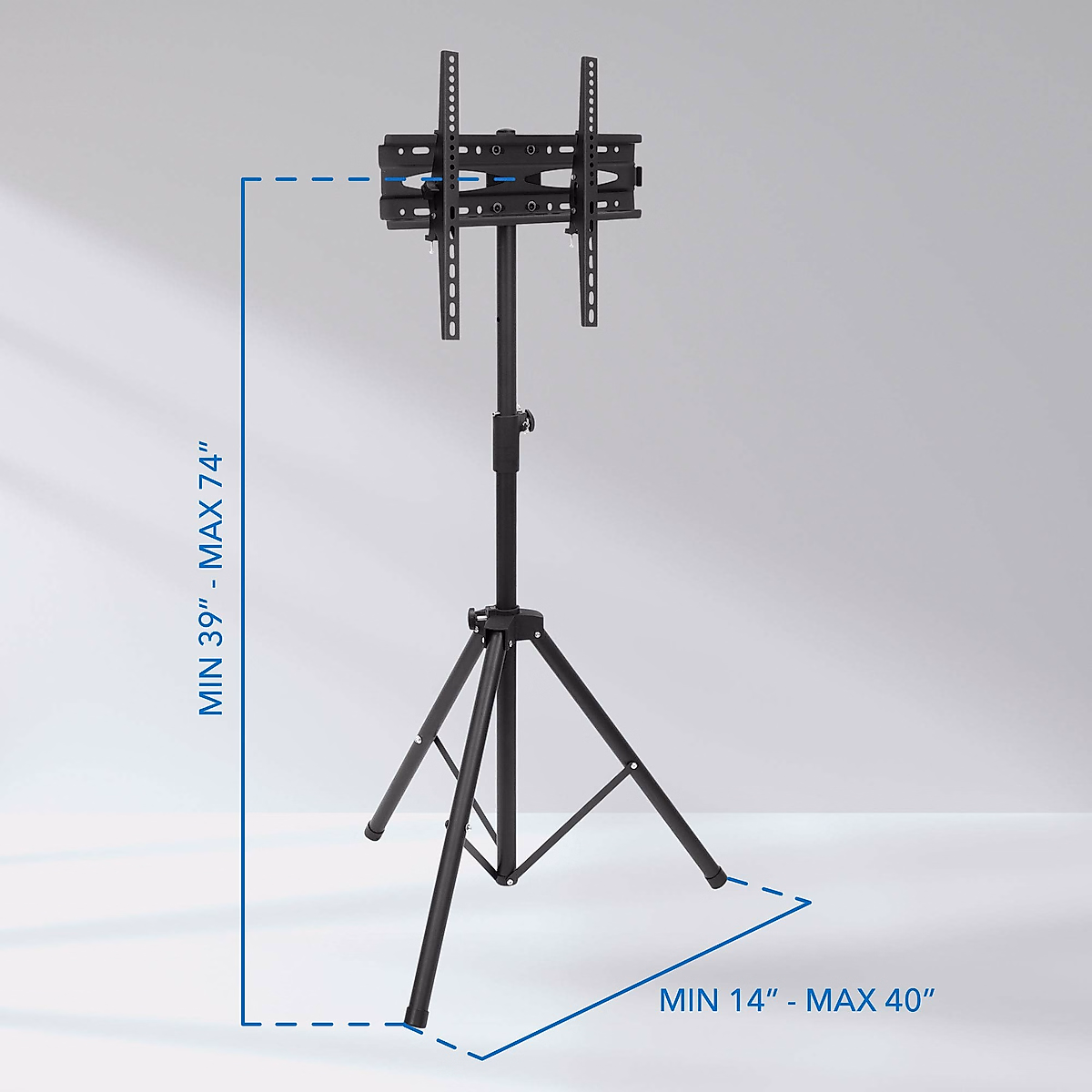 Mount-It! TV Tripod Stands for Flat Screens - Holds 77 Pounds and Carries 43-65 Inch Flat or Curved Screens | TV Floor Stand Adjustable Max Height of 6 Feet | Portable Tv Stands Assembles in Seconds