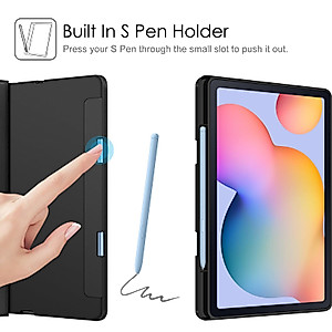 FINTIE Keyboard Case for Samsung Galaxy Tab S6 Lite 10.4 Inch 2024/2022/2020, Soft TPU Back Cover with S Pen Holder Detachable Wireless Bluetooth Keyboard, Composition