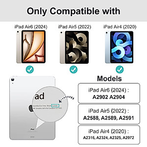 MYGROO for iPad Air 11inch 2024,iPad Air 5th Generation case 2022 with Pencil Holder, 2020 Air 4th Generation case, Slim Smart Cover with Clear Shell for iPad Air 5 Case 10.9 Inch