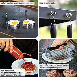 Griddle Accessories Kit, 39pc Commercial Grade Flat Top Grill Accessories for Blackstone, Complete Griddle Accessories Set with Melting Dome, Spatula, Scraper, Burger Press, Tongs, Cleaning Kit, Apron