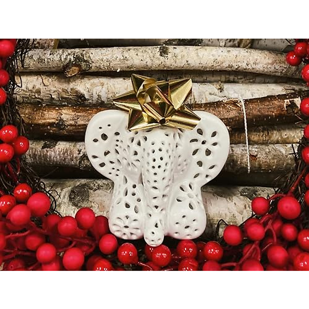 Lilys Lights Handmade LED Ceramic Elephant Plug in Night Light for Kids (White Elephant)