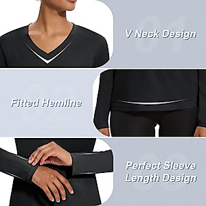 4-7 Pack Long Sleeve Shirts for Women,Moisture Wicking Shirts Long Sleeve Workout Tops for Women V Neck Hiking T-Shirts