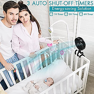 Cmyfato Golf Cart Fan, 10000mAh Rechargeable Portable Fan, 7 Inch Battery Operated Clip On Fan with LED Light for Golf Car Treadmill Tent Boat Truck Vehicles RV Utility ATV Forklift Camping Farm