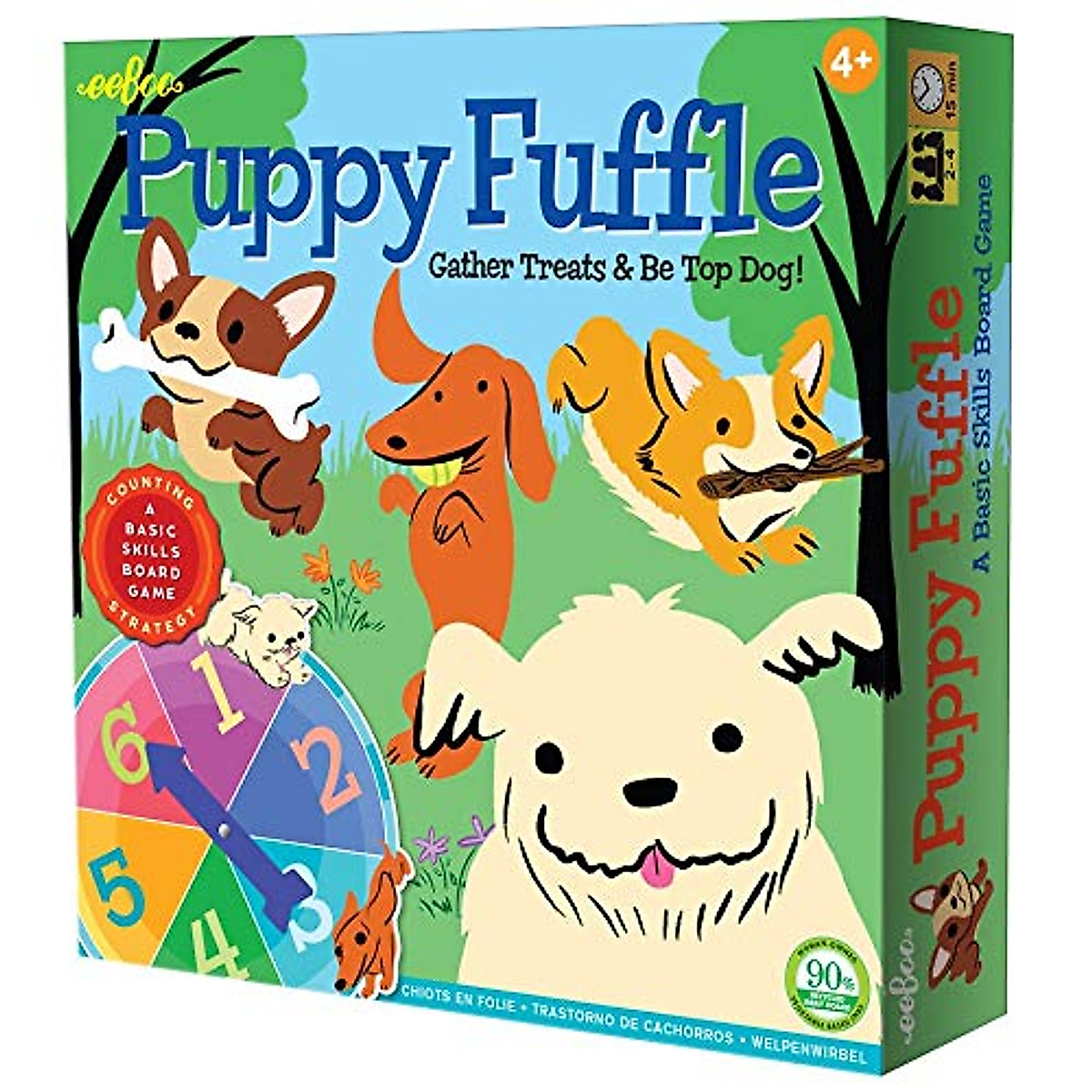 eeBoo: Puppy Fuffle Board Game, Develops Counting, Patience and Problem Solving Skills, A Basic Skills Board Game, Perfect for Ages 4 and up, for 2 to 4 Players