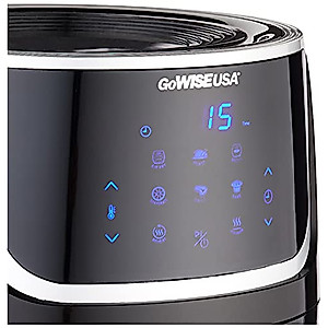 GoWISE USA GW22956 7-Quart Electric Air Fryer with Dehydrator & 3 Stackable Racks, Led Digital Touchscreen with 8 Functions + Recipes, 7.0-Qt, Black/Silver