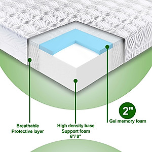 10 Inch King Memory Foam Mattress, Gel Foam Mattress with Breathable Cover, Bed in Box CertiPUR-US Certified, Covered Mattress Covered Mattress