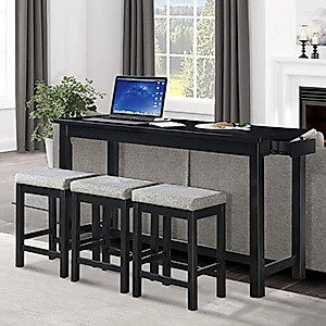 Lexicon Woodland 4-Piece Counter Height Dining Set, Black
