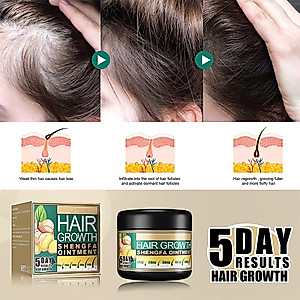 Instagrow Hair Growth Ginger Cream, 30g Ginagen Hair Regrowth Ginger Extract Cream, Natural Hair Growth Ointment, Nourishing Scalp Hair Loss Treatment, for Thinning Hair Men Women (5pcs)