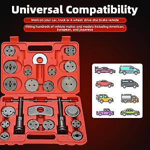 8MILELAKE Disc Brake Caliper Compressor Wind Back Tool 24pc Professional Caliper Tool Set