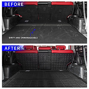 Rongtaod Cargo Mat Compatible with 2010-2024 Toyota 4Runner 5 Seats Trunk Mat Cargo Liner Back Seat Cover Protector 2023 Toyota 4 Runner Accessories (Trunk Mat+Backrest Mats,Fit without Sliding Tray)