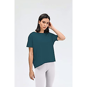 Loose Fit Workout Shirts for Women Short Sleeve Sports Tees Breathable Gym Tops