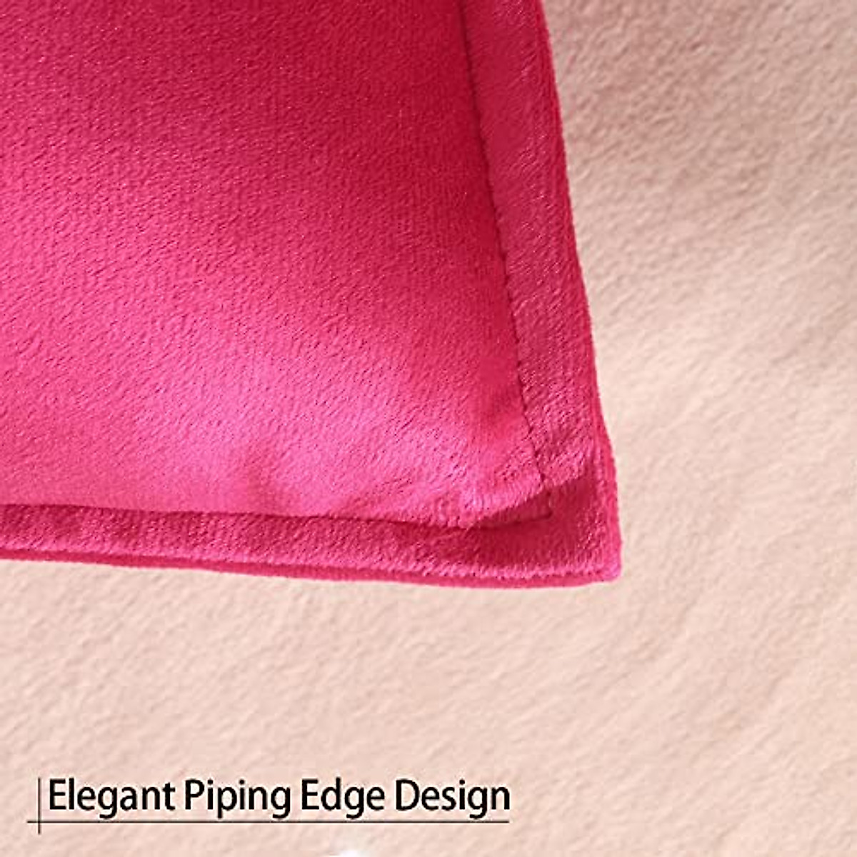 CARRIE HOME Pink Velvet Throw Pillow Covers 18x18 Set of 4 Hot Pink Light Blush Pink Room Decor Throw Pillows 18 x 18 Soft Decorative Pillows for Bedroom & Living Room (No Inserts)