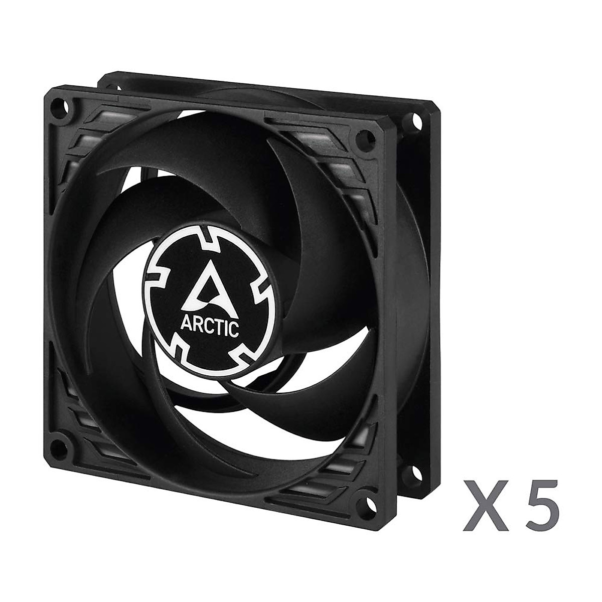 ARCTIC P8 (5 Pack) - 80 mm Case Fan, Pressure-optimised, Quiet Motor, Computer, Fan Speed: 3000 RPM - Black