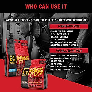 Mutant Mass | Weight Mass Gainer Protein Powder - high Calorie Protein Powder for Mass gain - Triple Chocolate - 5 Pound