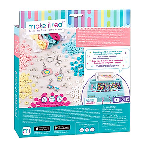 Make It Real - Summer Vibes Heishi Bead Bracelets - DIY Charm Bracelet Making Kit with Case - Friendship Bracelet Kit with Beads, Charms & Thread - Arts & Crafts Bead Kit for Girls - Makes 5 Bracelets