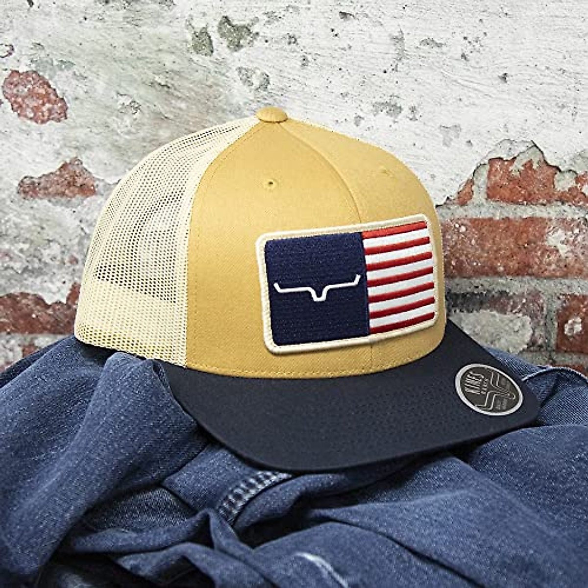 Kimes Ranch Adjustable Snapback Hat American Trucker/Work Wear Brown