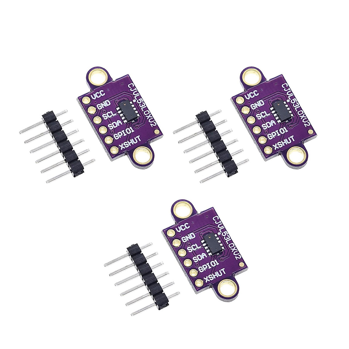 Onyehn 3pcs VL53L0X Time-of-Flight (ToF) Laser Ranging Sensor Breakout 940nm GY-VL53L0XV2 Laser Distance Module I2C IIC