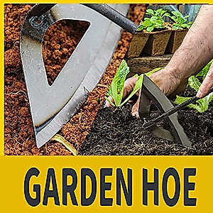 2Pcs Gardening Tools Hollow Hoe, All-Steel Hardened Hollow Hoe, Sharp Durable Garden Weeding Tools, Hoe Garden Tool Hand Shovel Weed Puller for Backyard Loosening Farm Planting Weeding (Hand Holding)