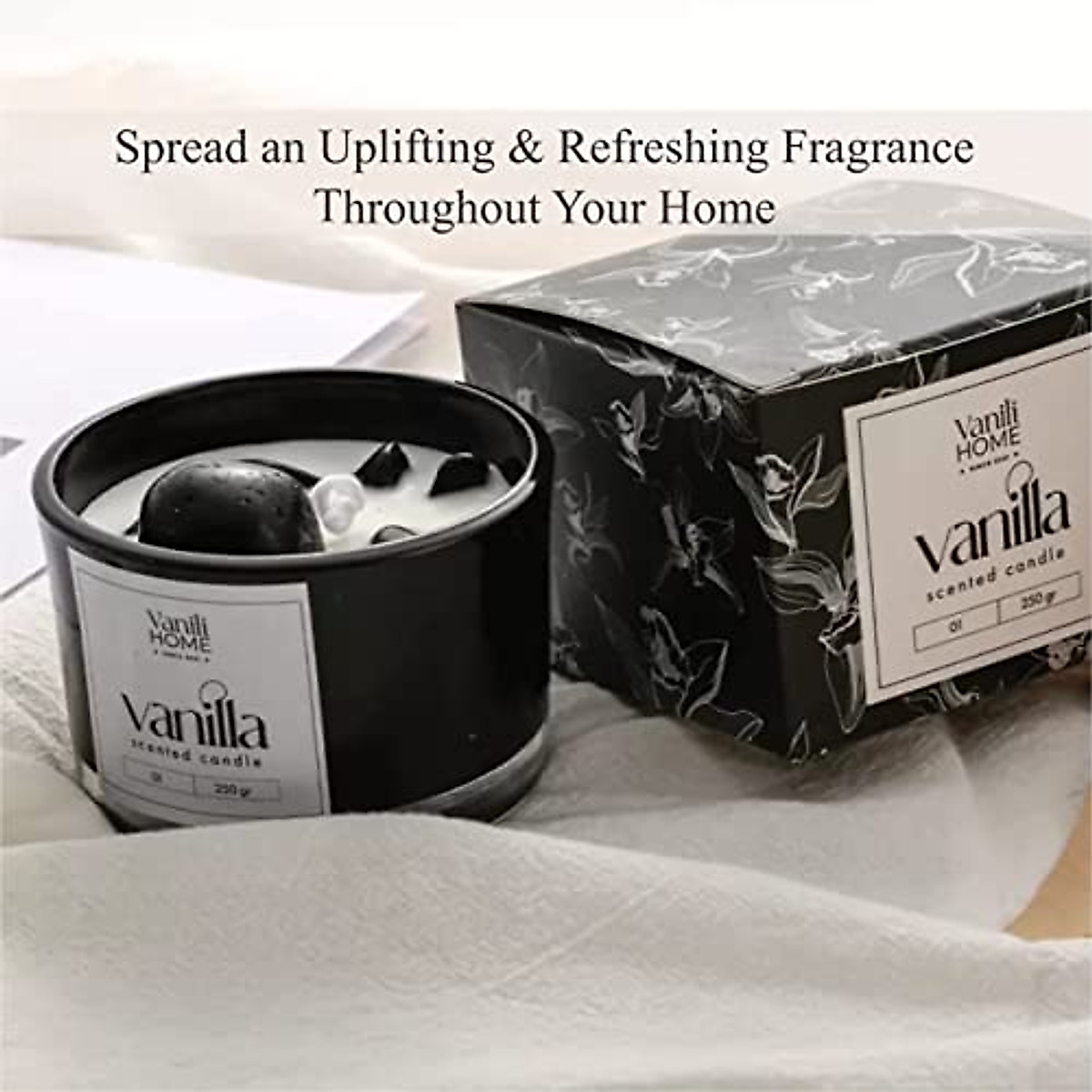 Peach Scented Candle | Aromatherapy Candle for Home | Natural Soy Candle | Best Smelling Candles for Home | Jar Candle with 100% Cotton Wick | 250 Grams Candle for Men & Women (Vanilla)