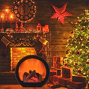 Cricia LED Fireplace Lantern Simulation LED Desk Stove LED Lantern with Realistic Flame Simulation Decorative Realistic Fireplace Lantern Fireplace Lamp