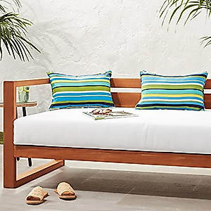 Pillow Perfect 620206 Outdoor/Indoor Paso Azure Lumbar Pillows, 11.5" x 18.5", Blue, 2 Pack