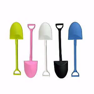 120 Pieces Cute Plastic Shovel Spoons Mini Novelty Shovel Spoons Colorful Small Disposable Shovel Spoon Ice Cream Dessert Pudding Yogurt Sugar Shovel Shape Spoon
