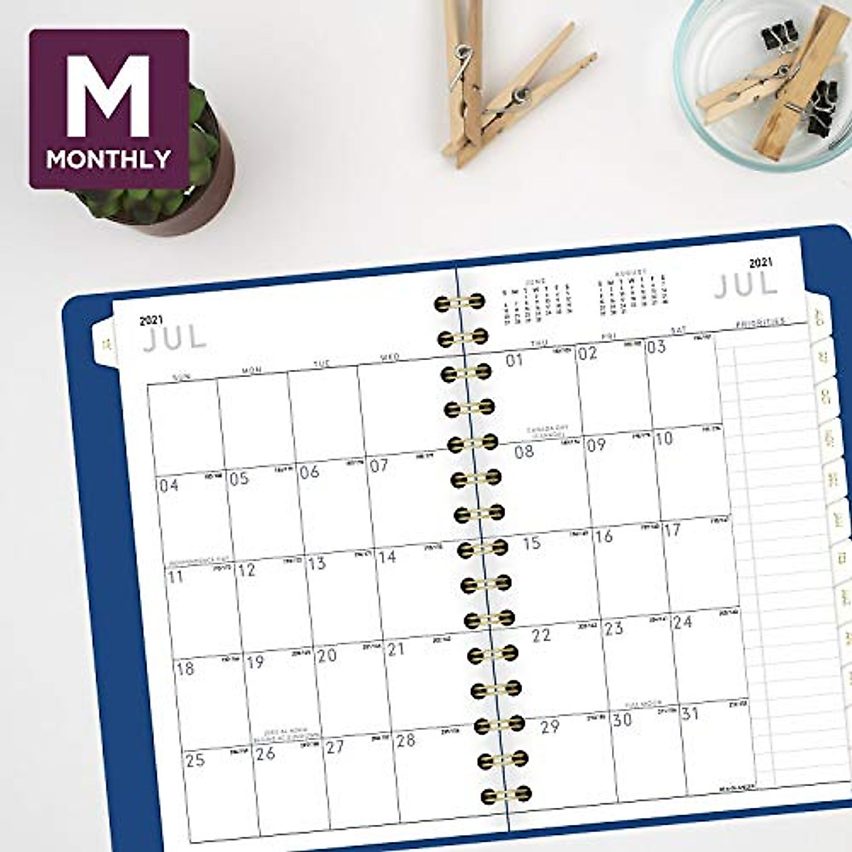 Academic Planner 2021-2022, AT-A-GLANCE Weekly & Monthly Book Planner, 5" x 8", Small, for School, Teacher, Student, Contempo, Classic Blue (70101X20)