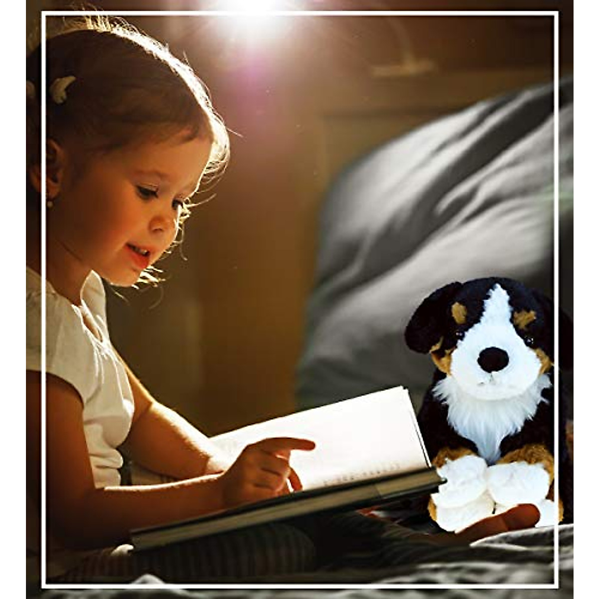 DolliBu Bernese Mountain Dog Plush - Super Soft Stuffed Animal Bernese Mountain Dog, Cute Pet Life Brown Stuffed Dog Plush, Adorable Plush Animal Dog Gift for Baby, Kids, and Adults - 8 Inches