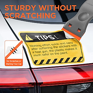 Plastic Razor Blades Scraper Tool - 2 Pack Wall Paint Remover with 100 Pcs Plastic Blades Kit No Scratch Car Window Glass Wood Sticker Removal Floor Stove Kitchen Vinyl Adhesive Decal Tape Cleanings