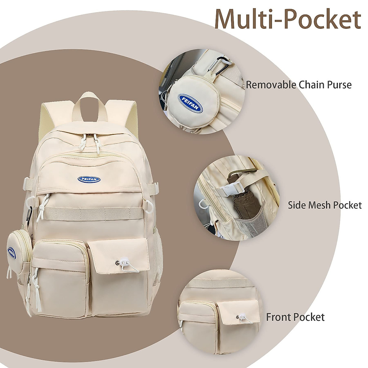 BASICPOWER Laptop Backpack, College Middle School Bookbags Large Capacity Lightweight for Girls BoysTravel