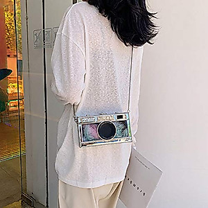 Rebecca US Rebecca Women Retro Radio Shape Crossbody Bag PU Leather Vintage Top Handle Handbag Purse (X-White)