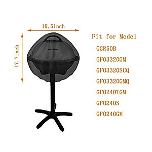 Nomiou Grill Cover for George Foreman GGR50B and Weber Jumbo Joe Charcoal Grill 18" Indoor and Outdoor Electric Grill, Easy Take Off Handle Design