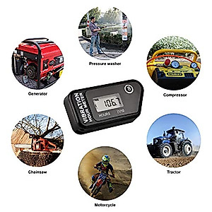 HonorMeet Digital Hour Meter for Lawn Mower,Maintenance Hours Counter by Vibration Activate for Gas/Diesel Powered Garden Tractor Generator Compressor Chainsaw Motorcycle Outboard Motor etc.