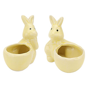 PRETYZOOM 2PCS Flowerpot Easter Planter pots Decorative Pot Ceramic Pot Ceramic Succulent Pot Easter Plant Pot Mini Planter Easter Bunny Figure Succulent Flower Pot Animal Ceramics Bracket