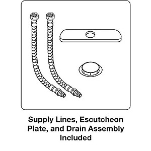KOHLER K-45800-4-CP Alteo Handle Single Hole or Centerset Bathroom Faucet with Metal Drain, One Size, Polished Chrome