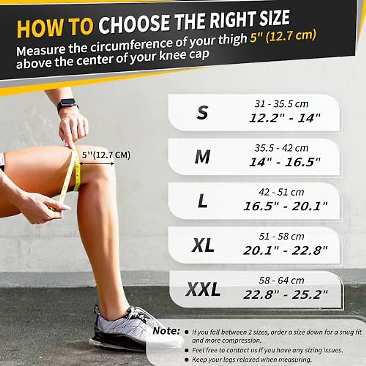 CAMBIVO Knee Braces for Knee Pain, 2 Pack Knee Compression Sleeves, Knee Support with Side Stabilizers & Patella Gel Pad for Workout, Knee Pain Relief, Arthritis（X-Large, STS-Black）